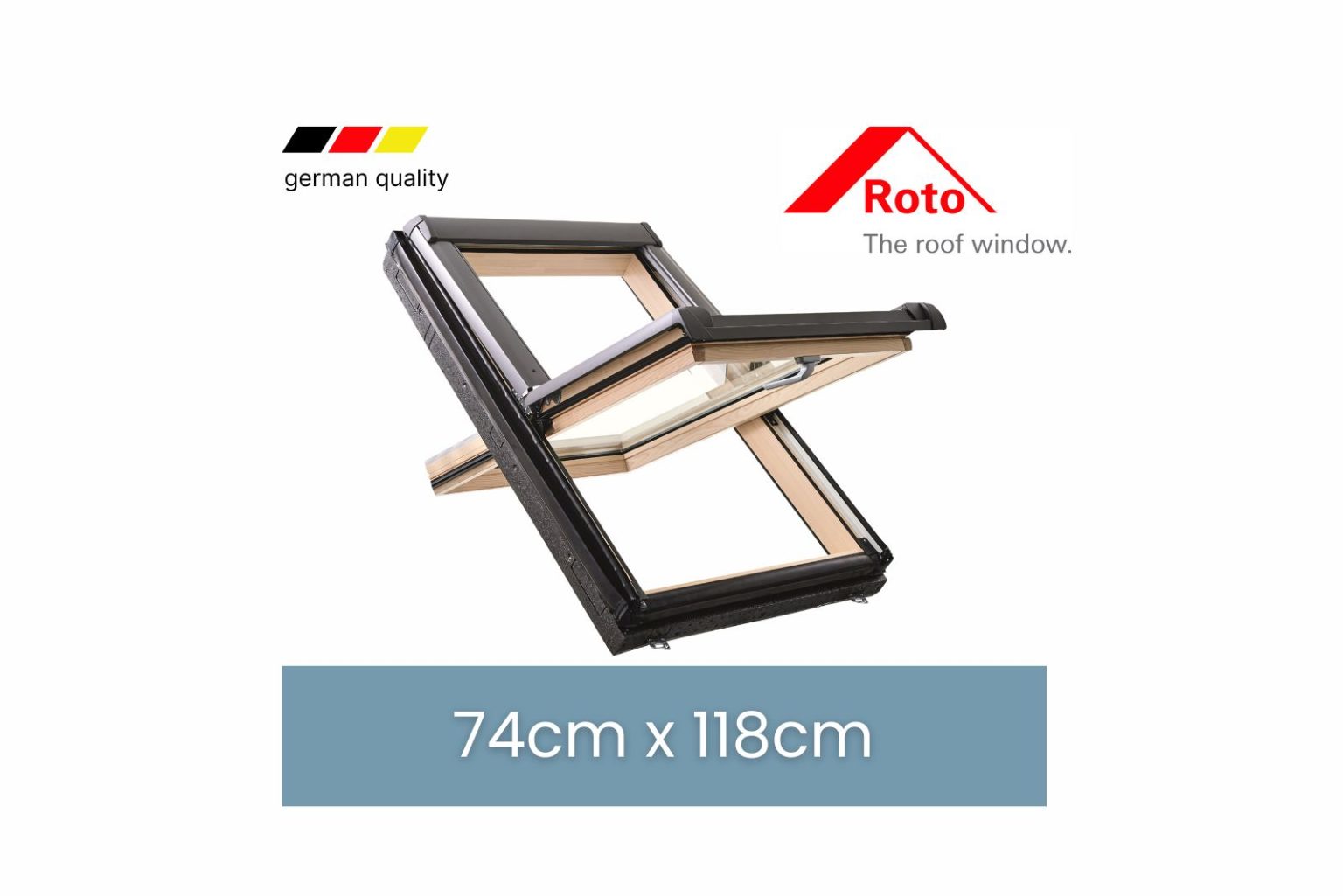 Roto Pitched Roof Window Center-Pivot 74x118 cm Natural Timber