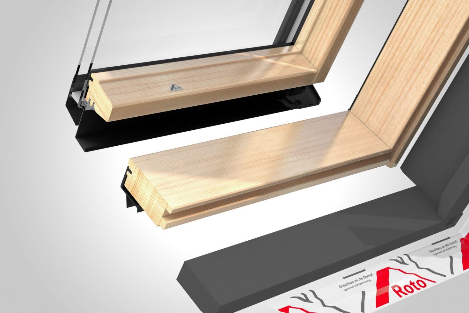 Roto Pitched Roof Window Center-Pivot 74x118 cm Natural Timber