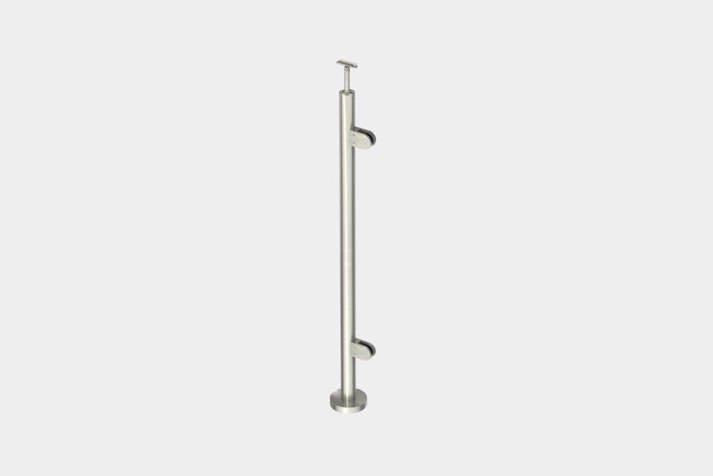 Stainless steel Balustrade End Post - Right - Skylights1.co.uk